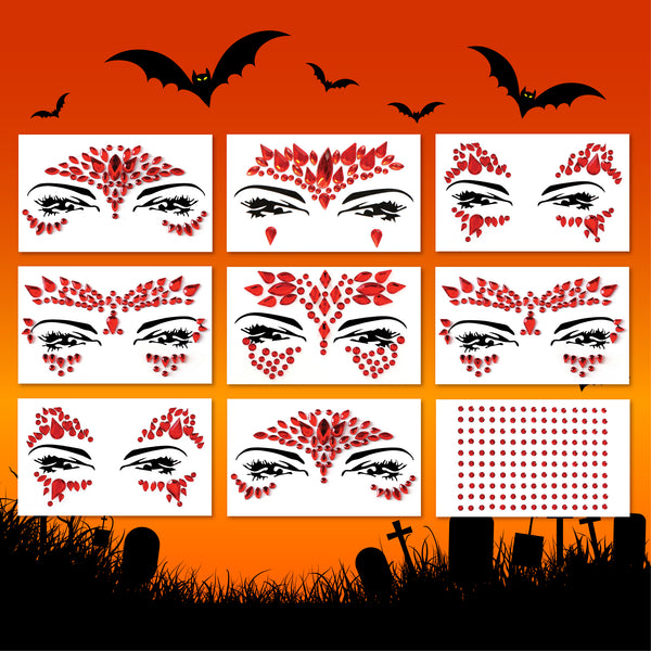 9 PCS FACE GEMS HALLOWEEN – facegemlondon